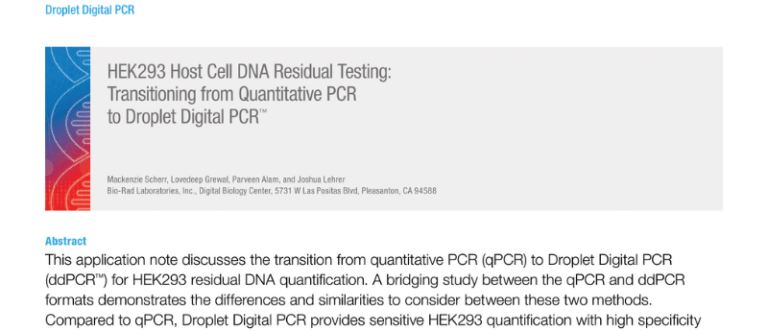 HEK293 host cell DNA residual testing: transitioning from quantitative ...